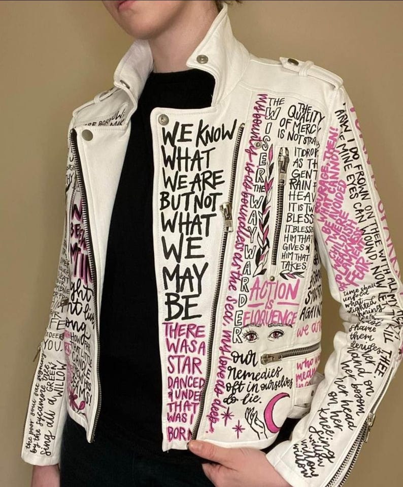Custom Hand Painted Leather Jacket - Etsy