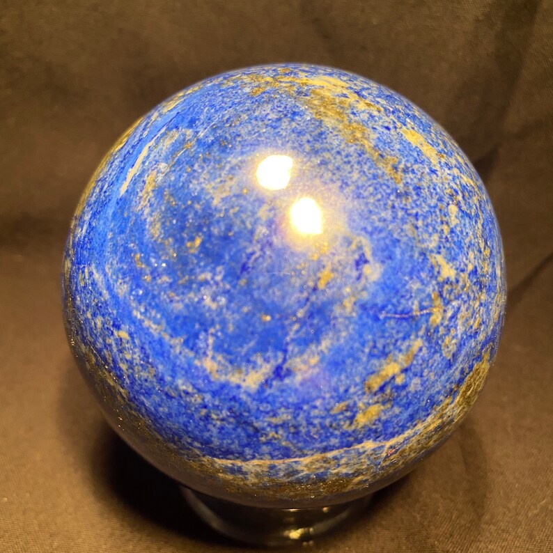 Sphere LAPIS LAZULI, Stone Looks Like Blue, White, Gold Earth. Globe Blue and White. Lapis ...