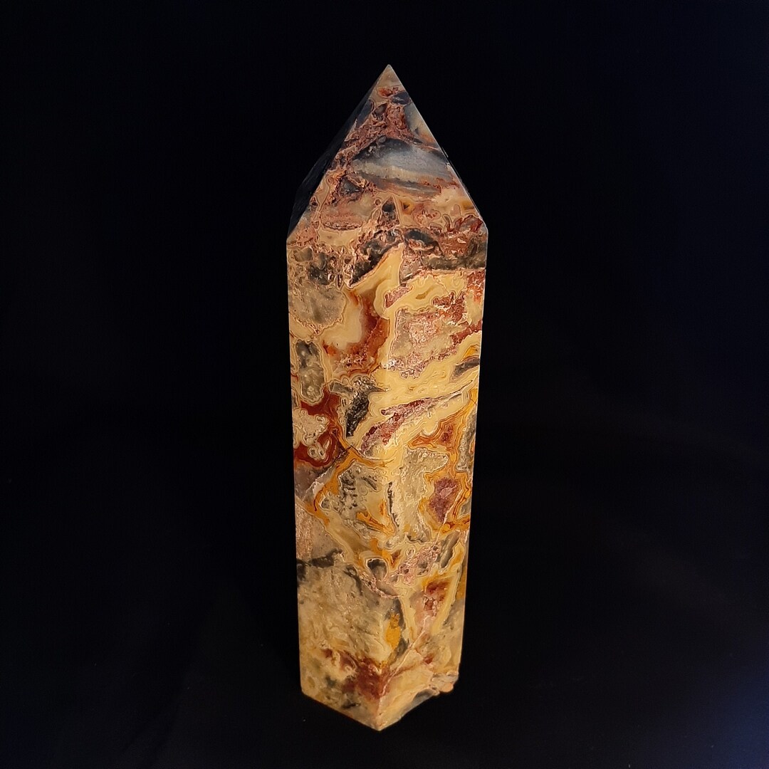Obelisk AGATE DENTELLE FOLLE, Stone Tower, Superb Lines. Crazy Lace ...
