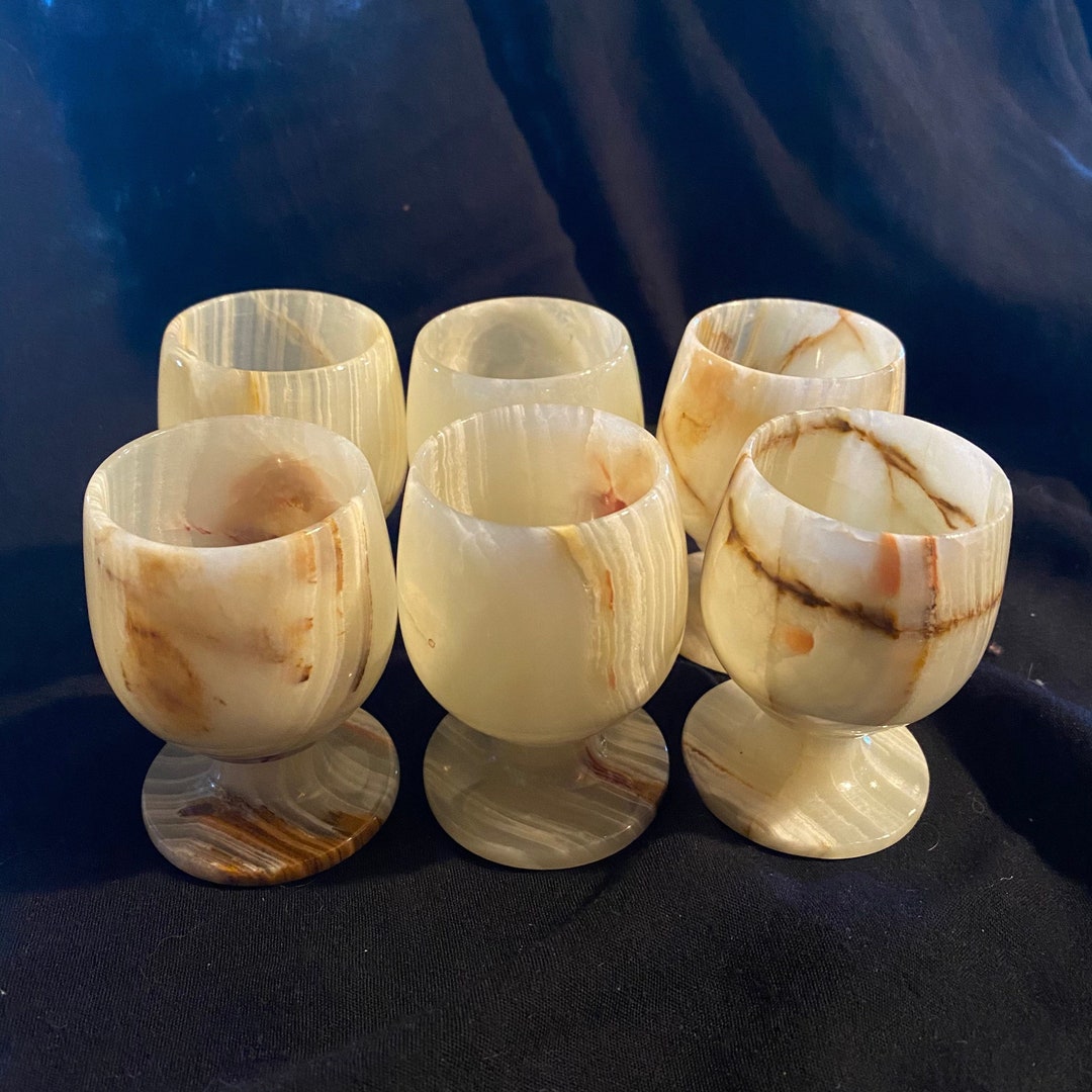 ONYX GLASSES, Set of 6 Digetsive Glasses, Sake, the and Other. - Etsy