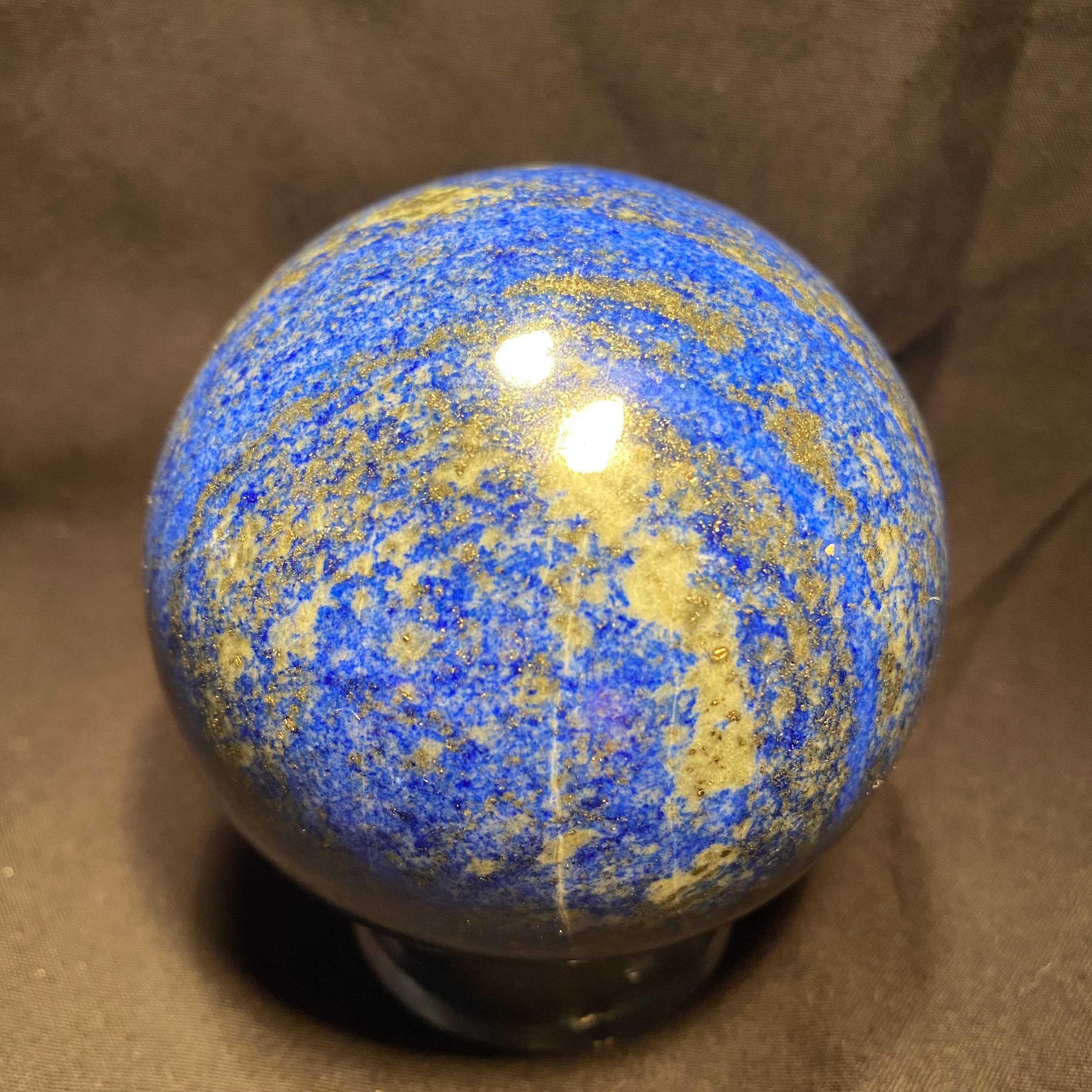 Sphere LAPIS LAZULI, Stone Looks Like Blue, White, Gold Earth. Globe ...