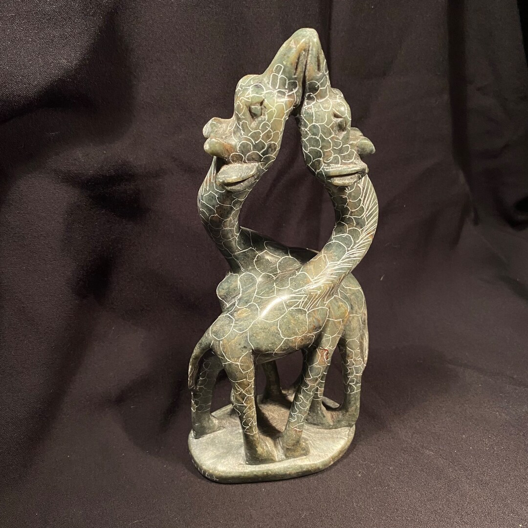 GIRAFES Sculpture From Kenya, Family of Giraffes. Soapstone. African ...