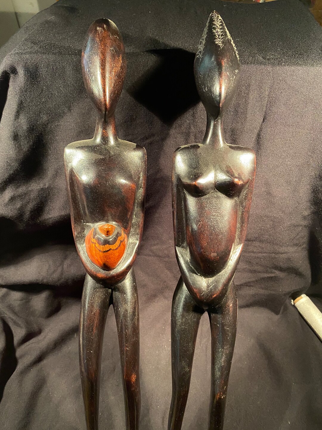 Duo COUPLE From SENEGAL in Exotic WOOD. Men of Africa Carved, in Exotic ...