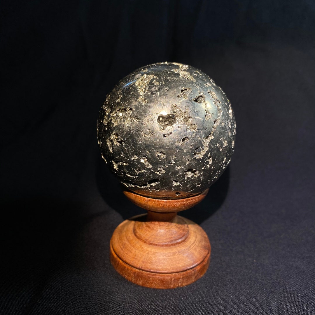 IRON PYRITE SPHERE. Globe-shaped Stone Also Called ''fool's Gold ...