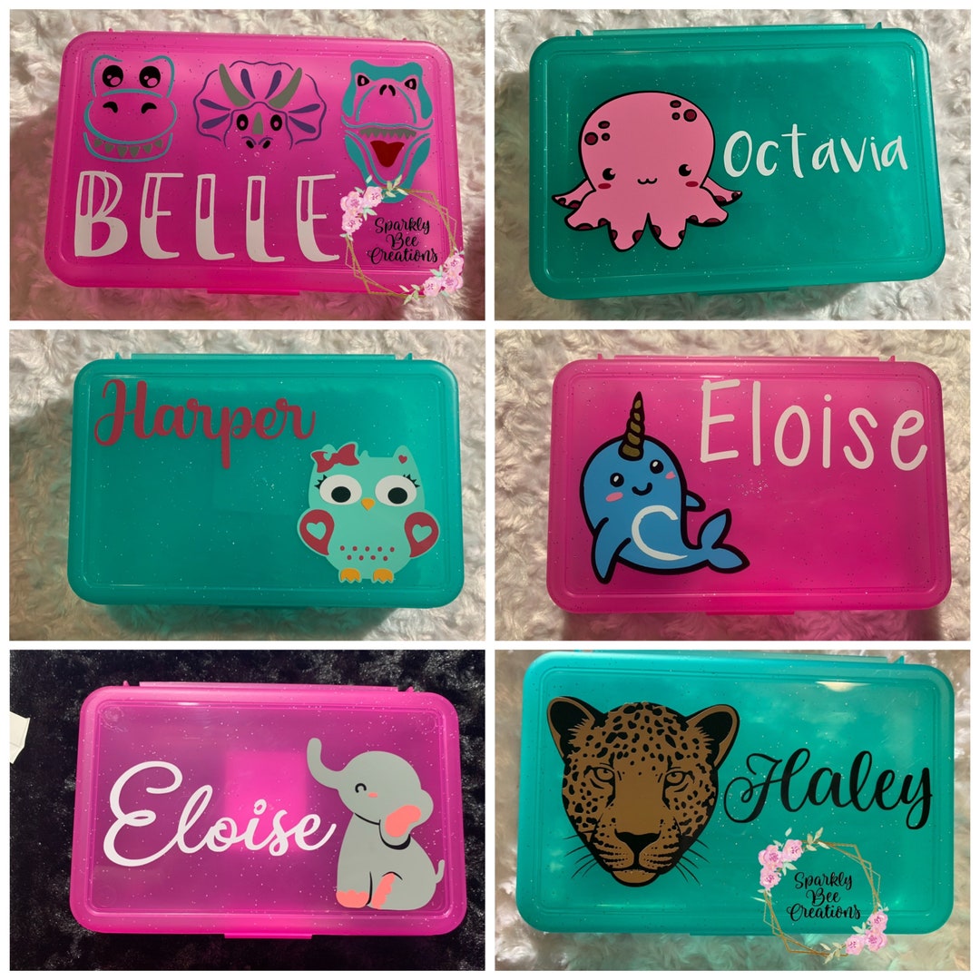 Personalized Pencil Box Crayon Box Storage Box Monogrammed Customized ...