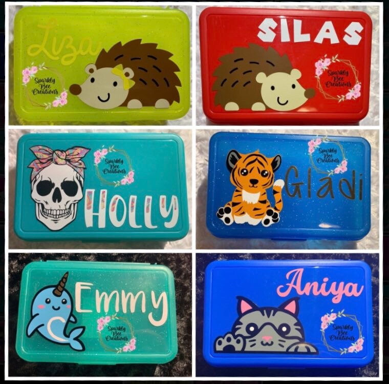 Personalized pencil box crayon box storage box monogrammed | Etsy