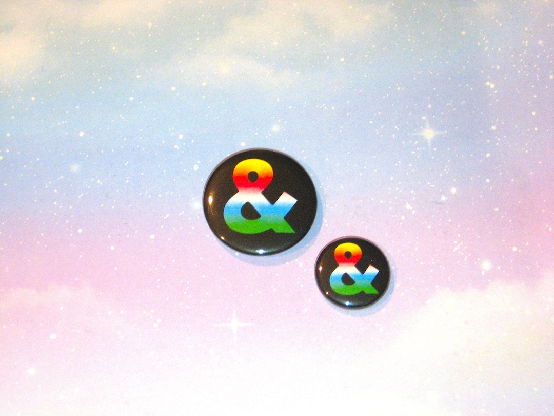 Plural Pride Ampersand Button Pin or Magnet - Etsy