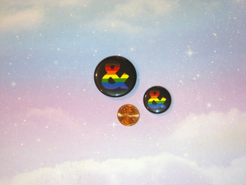Plural Pride Ampersand Button Pin or Magnet - Etsy
