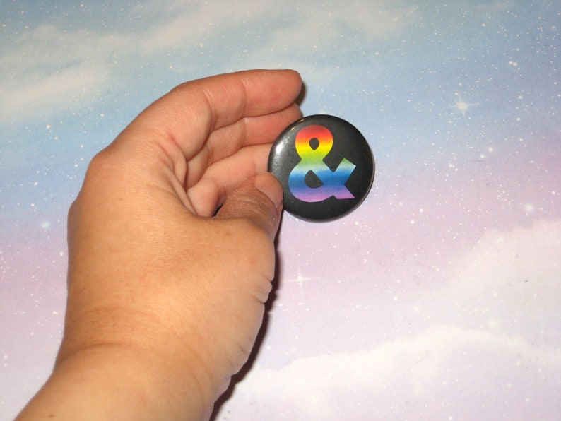 Plural Pride Ampersand Button Pin or Magnet - Etsy