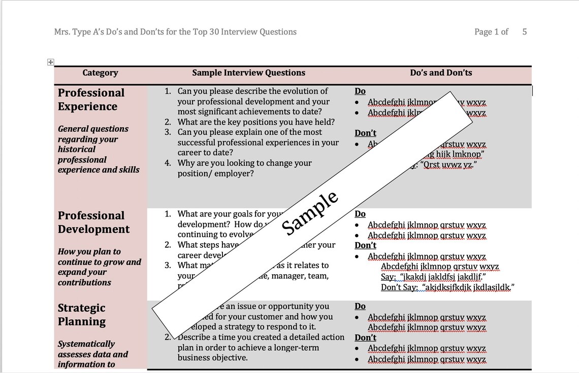 How to Answer the Top 30 Interview Questions, Instant Download - Etsy