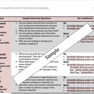 How to Answer the Top 30 Interview Questions, Instant Download - Etsy