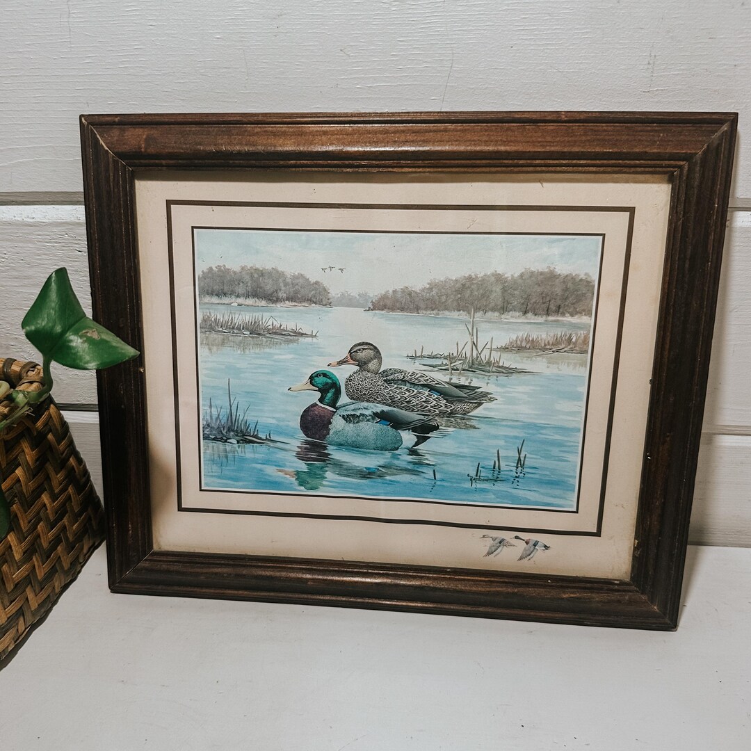 Vintage Litho Print of Mallard Ducks by E. Rambow - Etsy