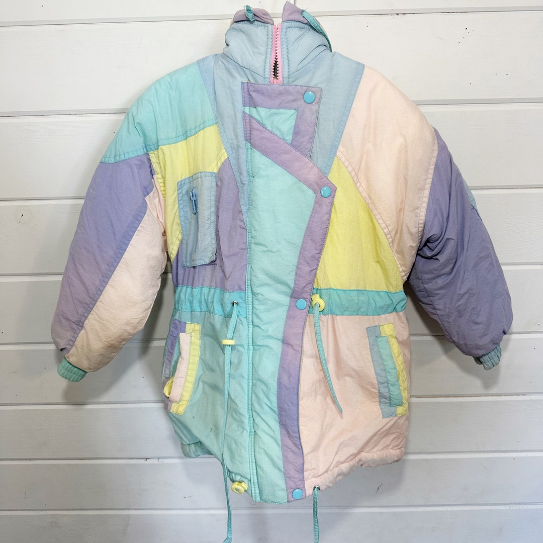 Vintage 80s 90s Colorful Colorblock Kids Jacket Size 7 - Etsy