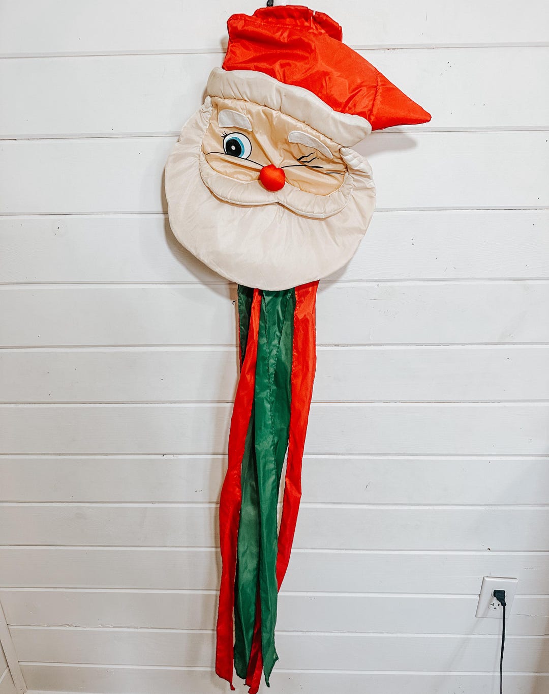 Vintage Winking Santa Windsock Flag Christmas Decor - Etsy