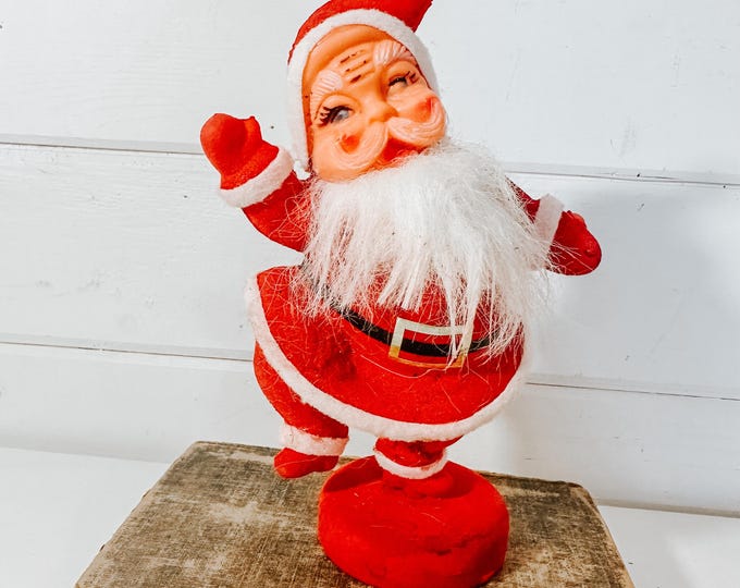 Vintage Dancing Felt Santa | Vintage Christmas Decor - Etsy