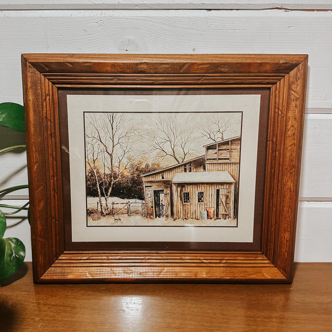 Vintage Robert Nidy Framed Rustic Country Farmhouse Art Print Barn - Etsy
