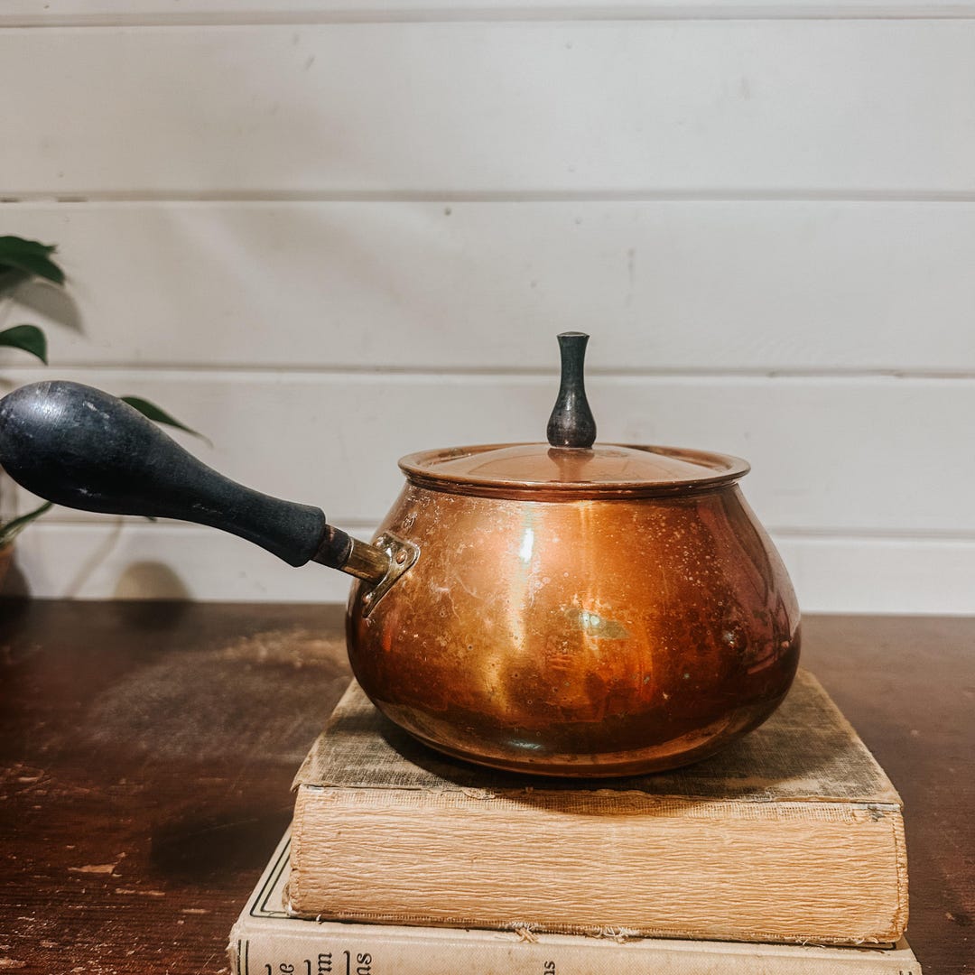 Vintage Copper Pot With Lid | Made in Portugal | Copper Kitchen - Etsy