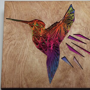 Layered Geometric Hummingbird, Wall Art! - Etsy