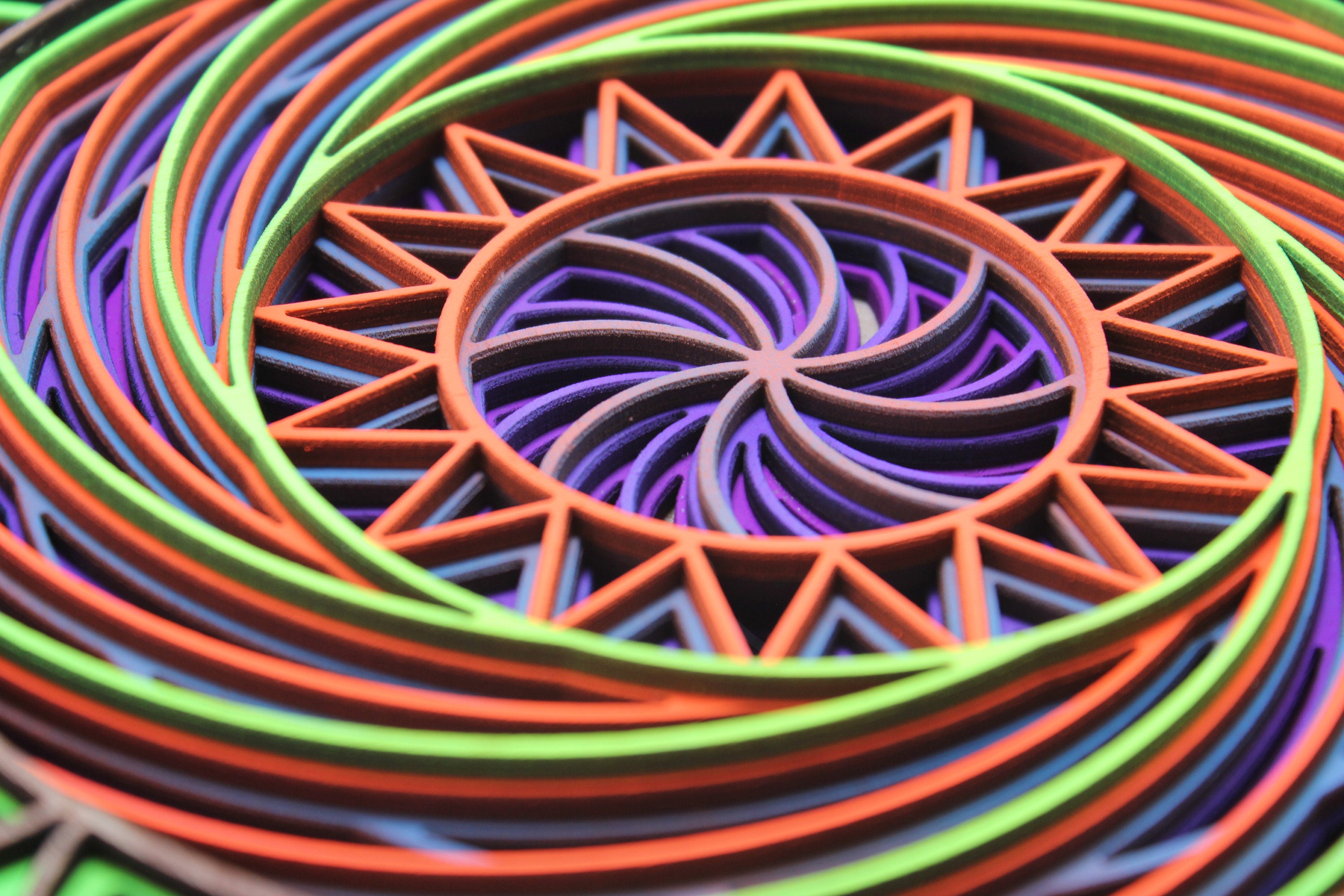 Layered Spiral Mandala Wall Art - Etsy