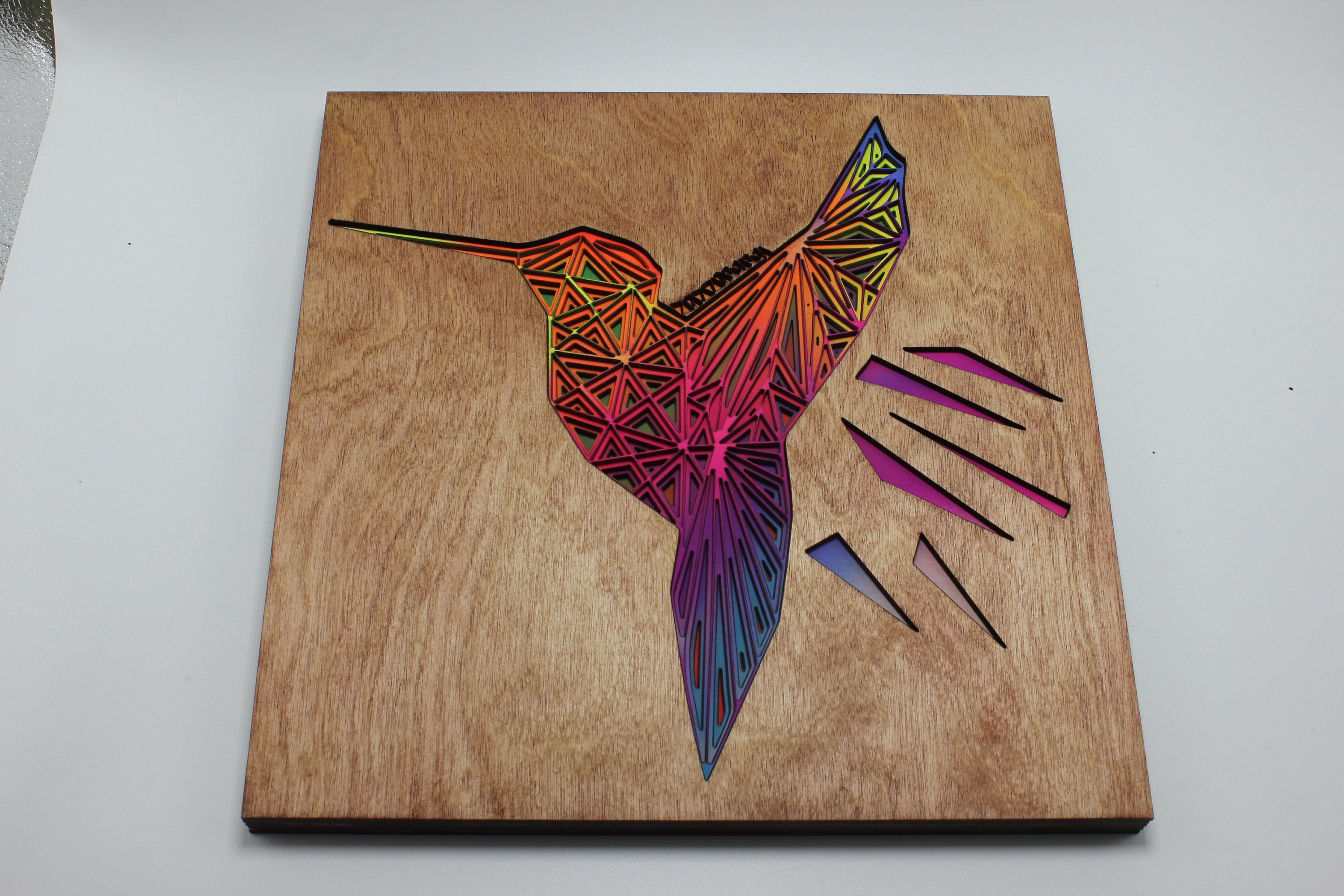 Layered Geometric Hummingbird Wall Art | Etsy