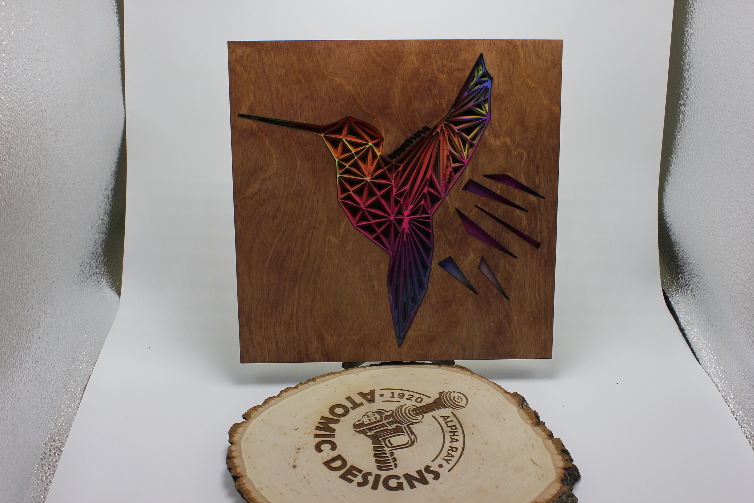 Layered Geometric Hummingbird Wall Art | Etsy