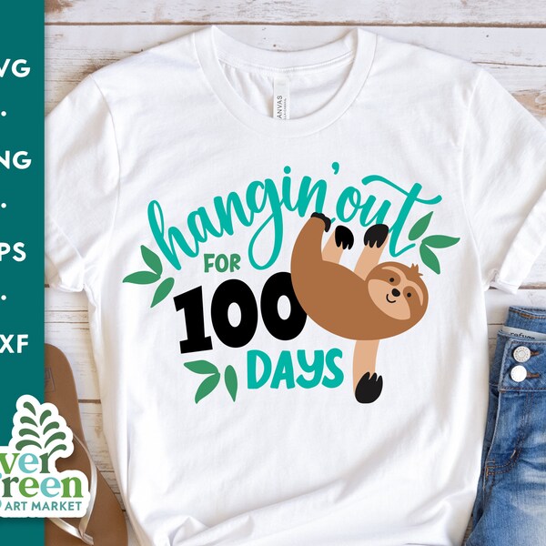 Sloth 100 Days of School Png - Etsy