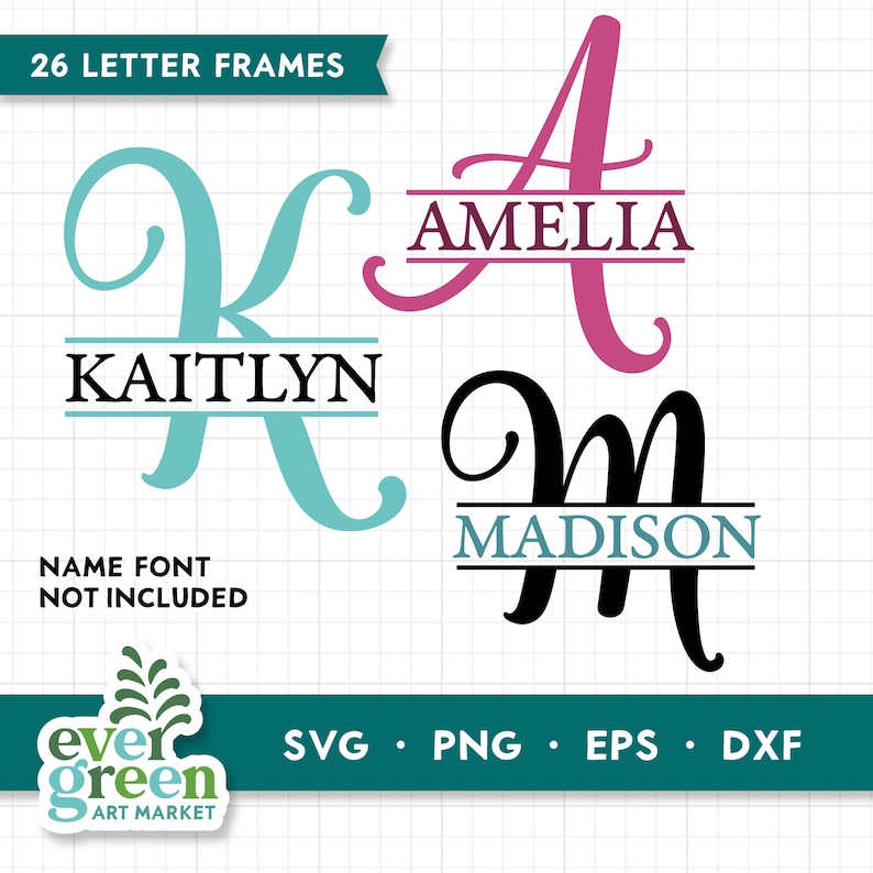 Split Monogram Svg, Name Svg, Initial Svg, Alphabet Svg, Family Name ...