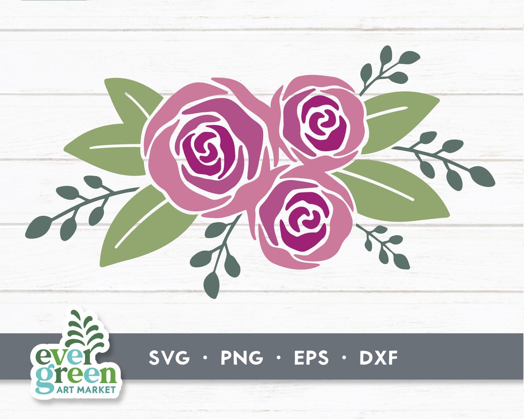 Floral Swag Svg, Floral Border Svg, Botanical Svg, Hand Drawn Roses ...
