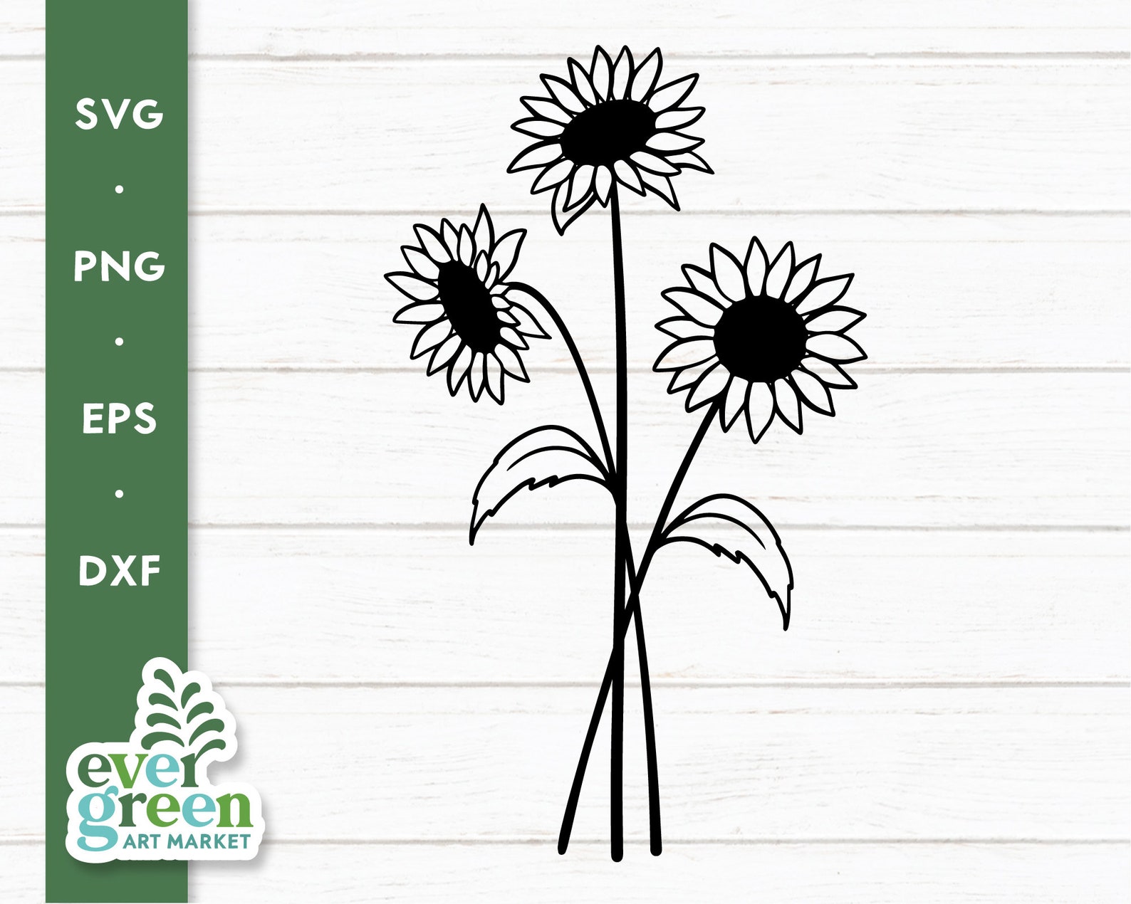 Sunflower Stem Svg Sunflower Bouquet Svg Wildflower Svg Etsy