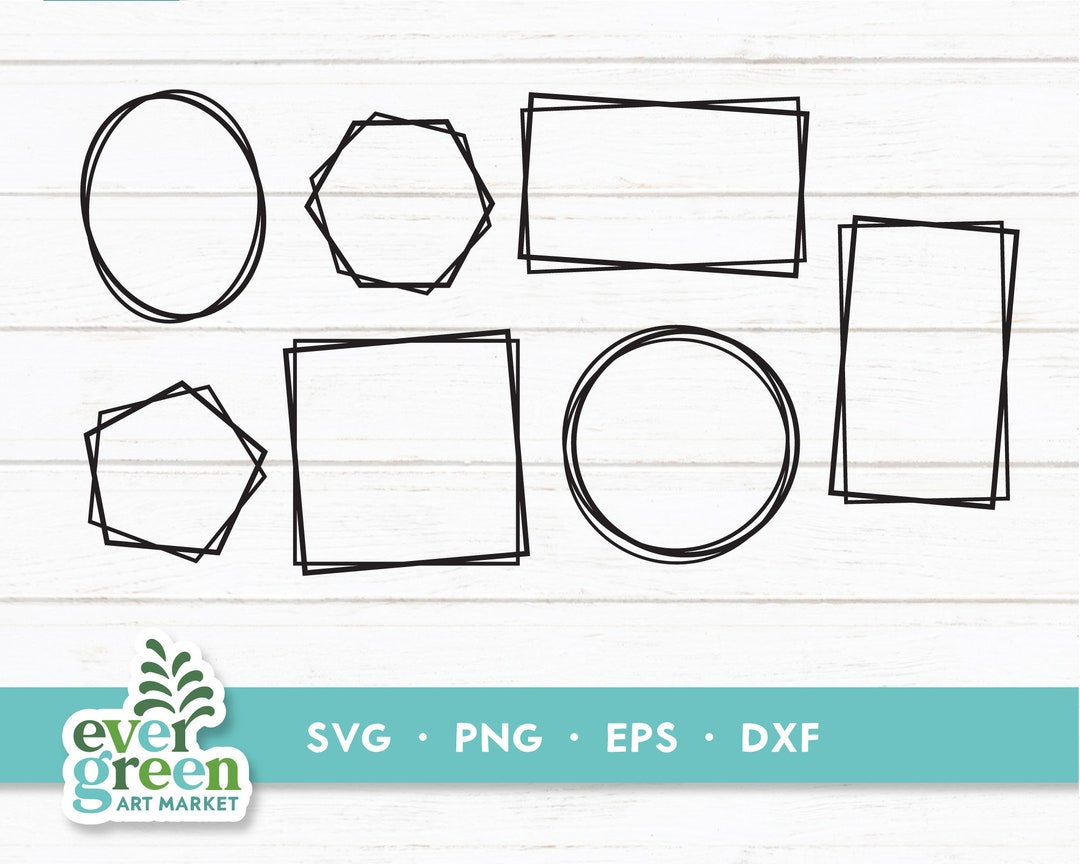 Geometric Border Svg Double Frame Svg Double Border Svg - Etsy