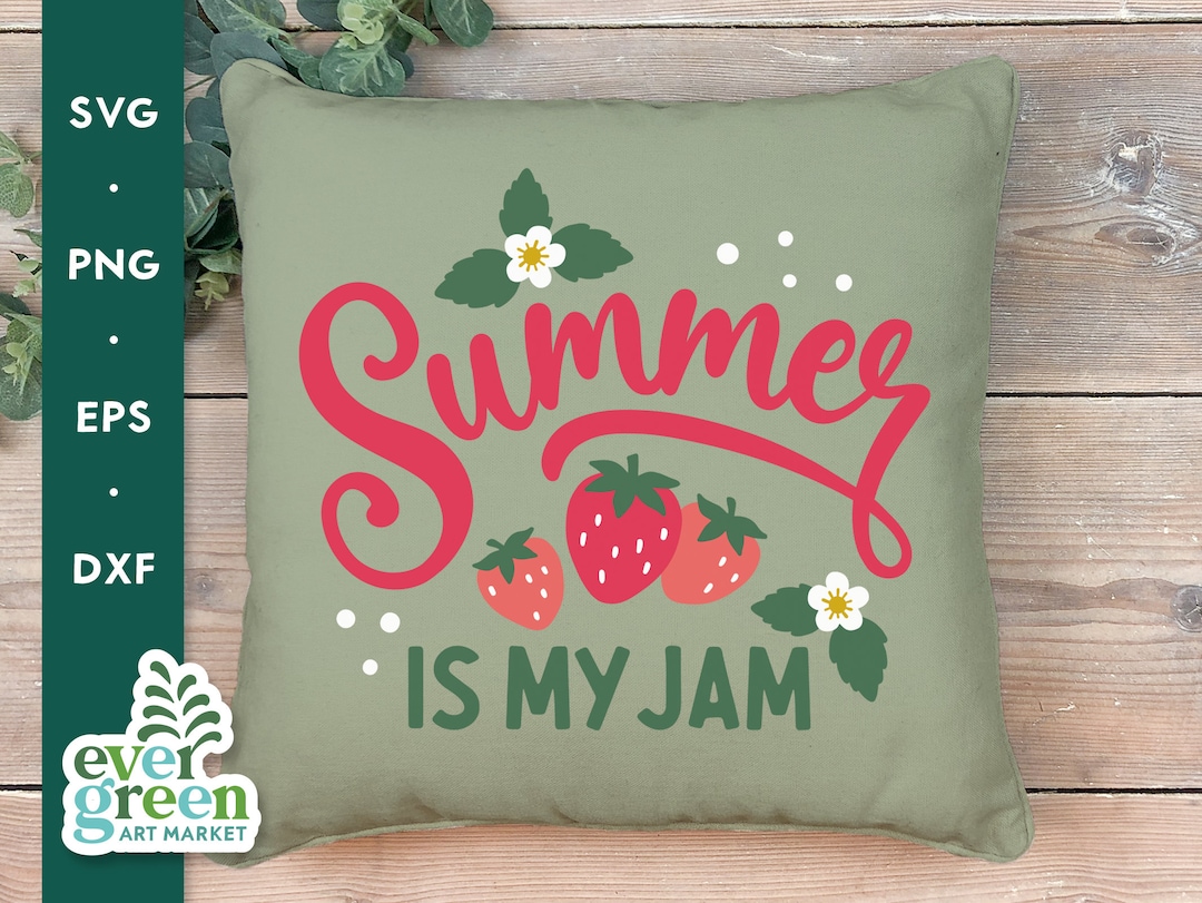 Hello Summer Svg, Summer is My Jam Svg, Strawberry Welcome Sign, Floral ...