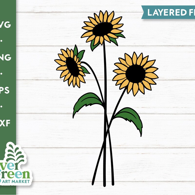 Sunflower Bouquet Svg - Etsy