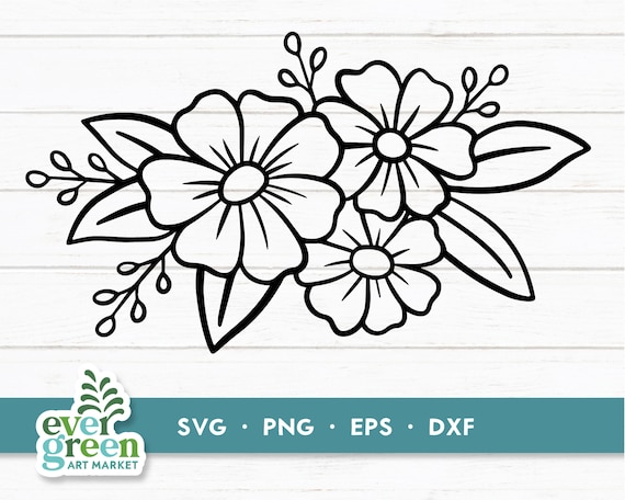 Flower Corner Svg Floral Border Svg Floral Accent Svg - Etsy