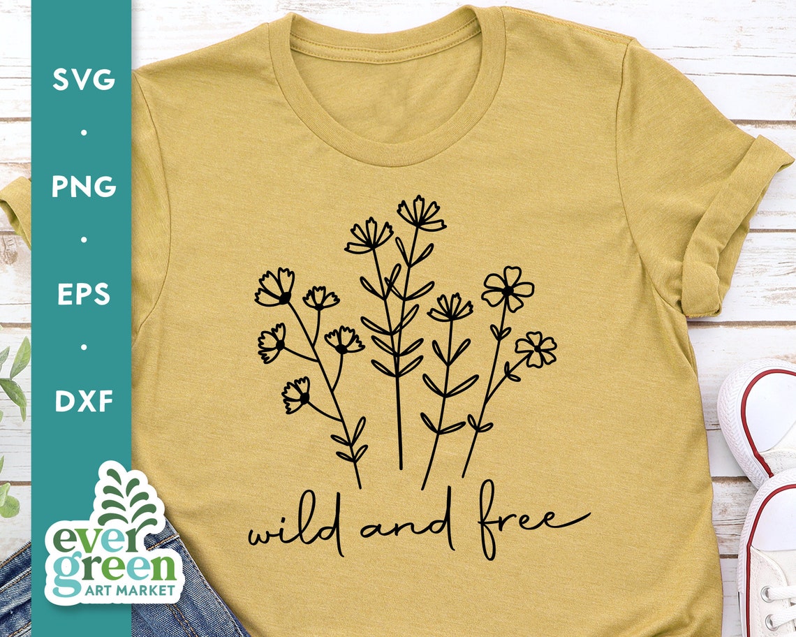 Wild and Free Svg Wildflower Svg Boho Flower Bouquet - Etsy