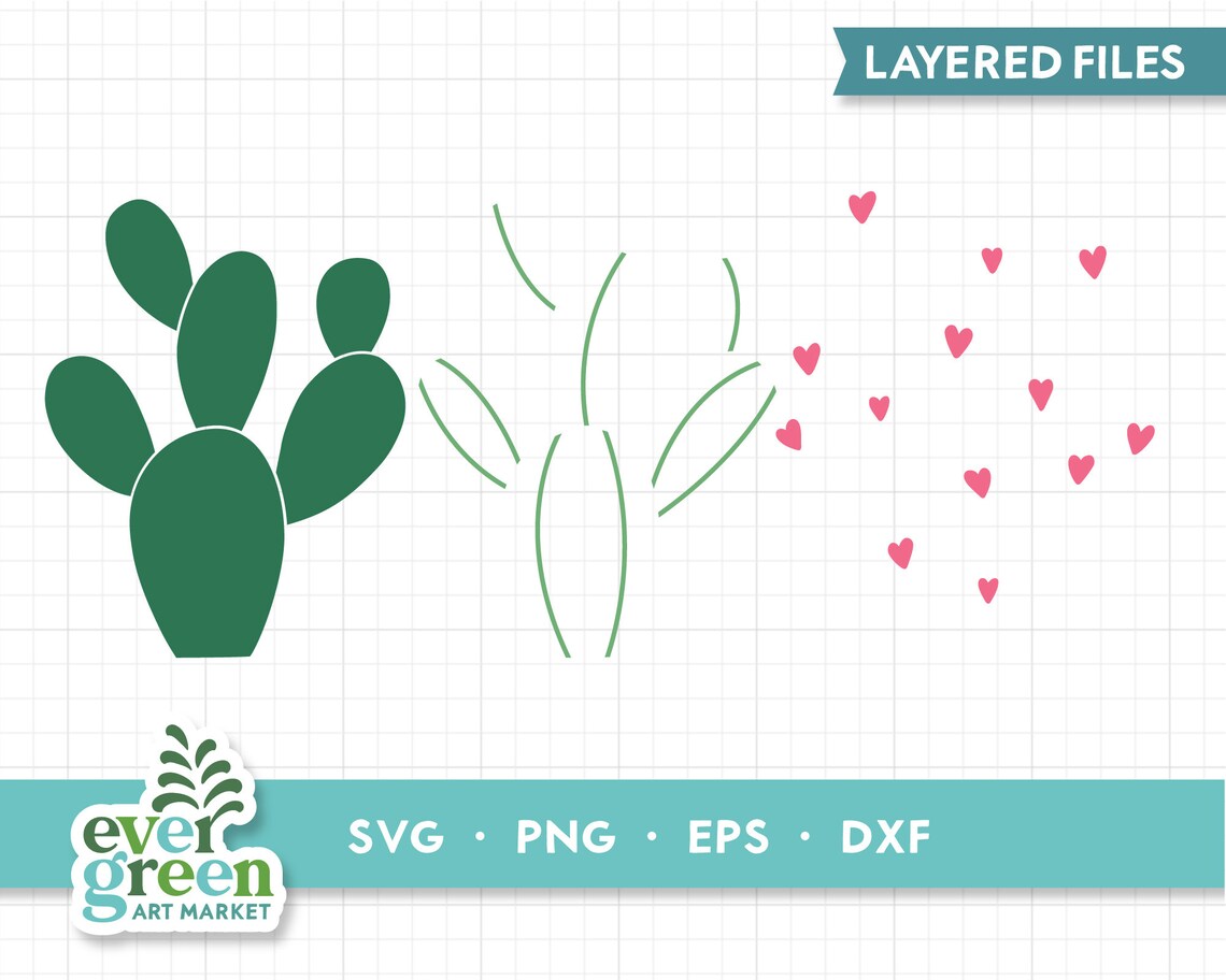Cactus Svg Summer Svg Layered Cute Cactus Design Succulent - Etsy