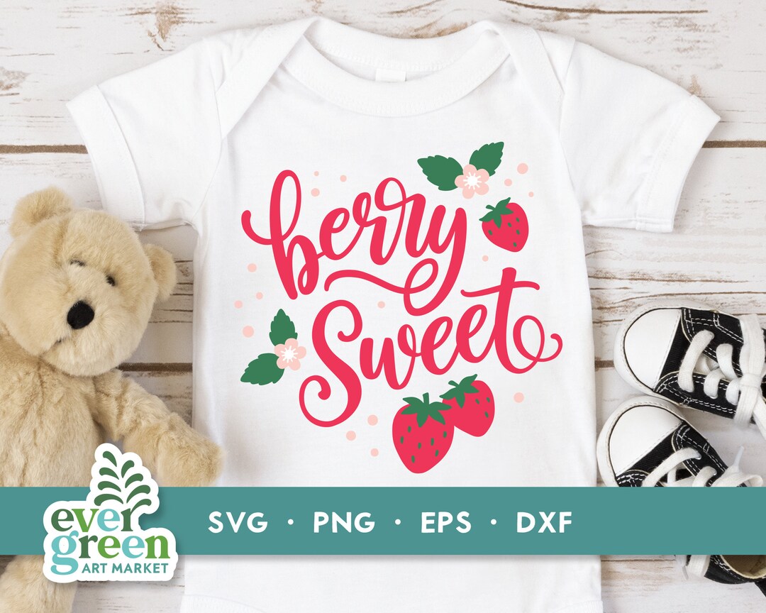 Berry Sweet Svg, Strawberry Sweet One, First Birthday, Berry Cute, Baby ...