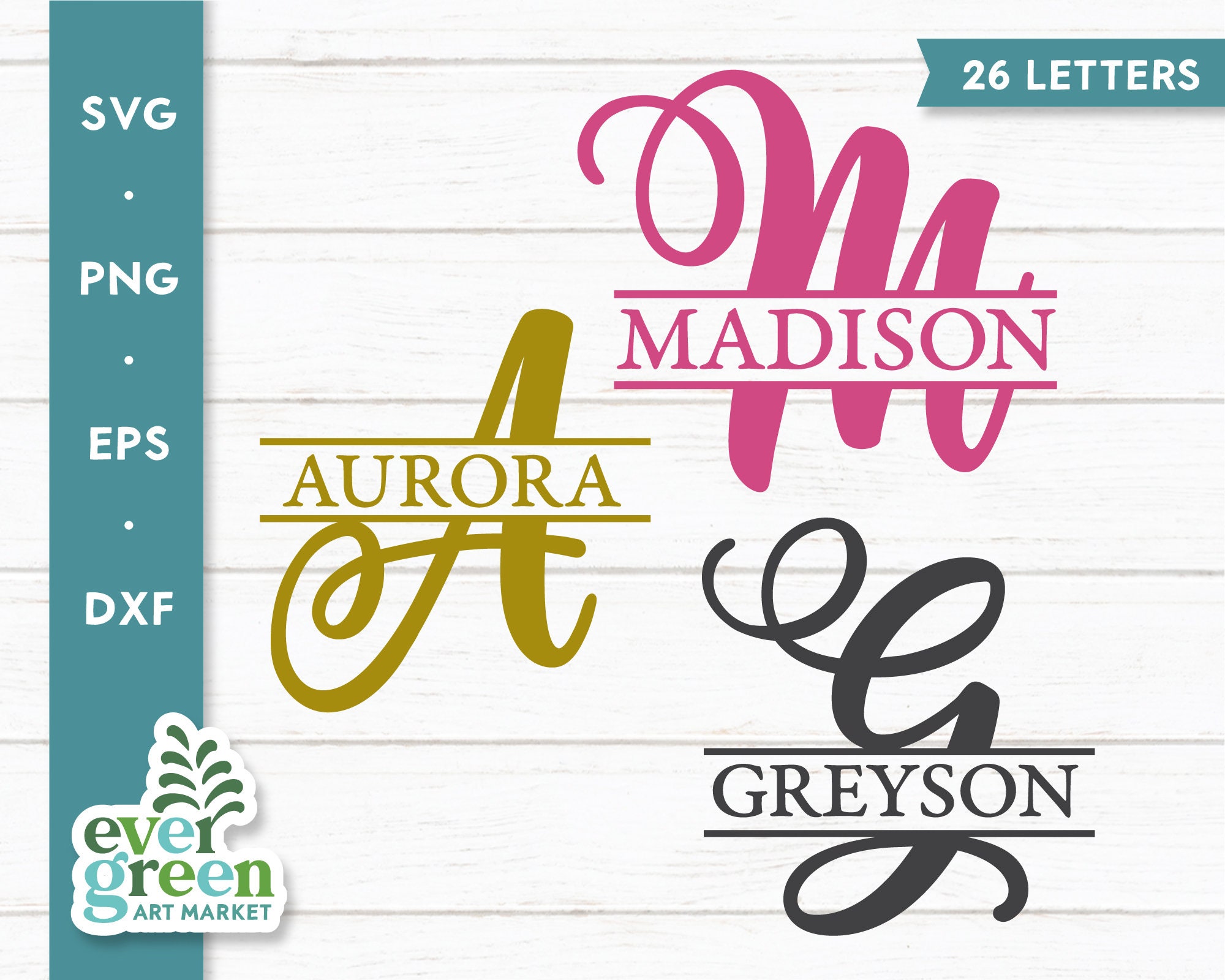 Split Monogram Alphabet Svg Initial Svg Family Name - Etsy Canada