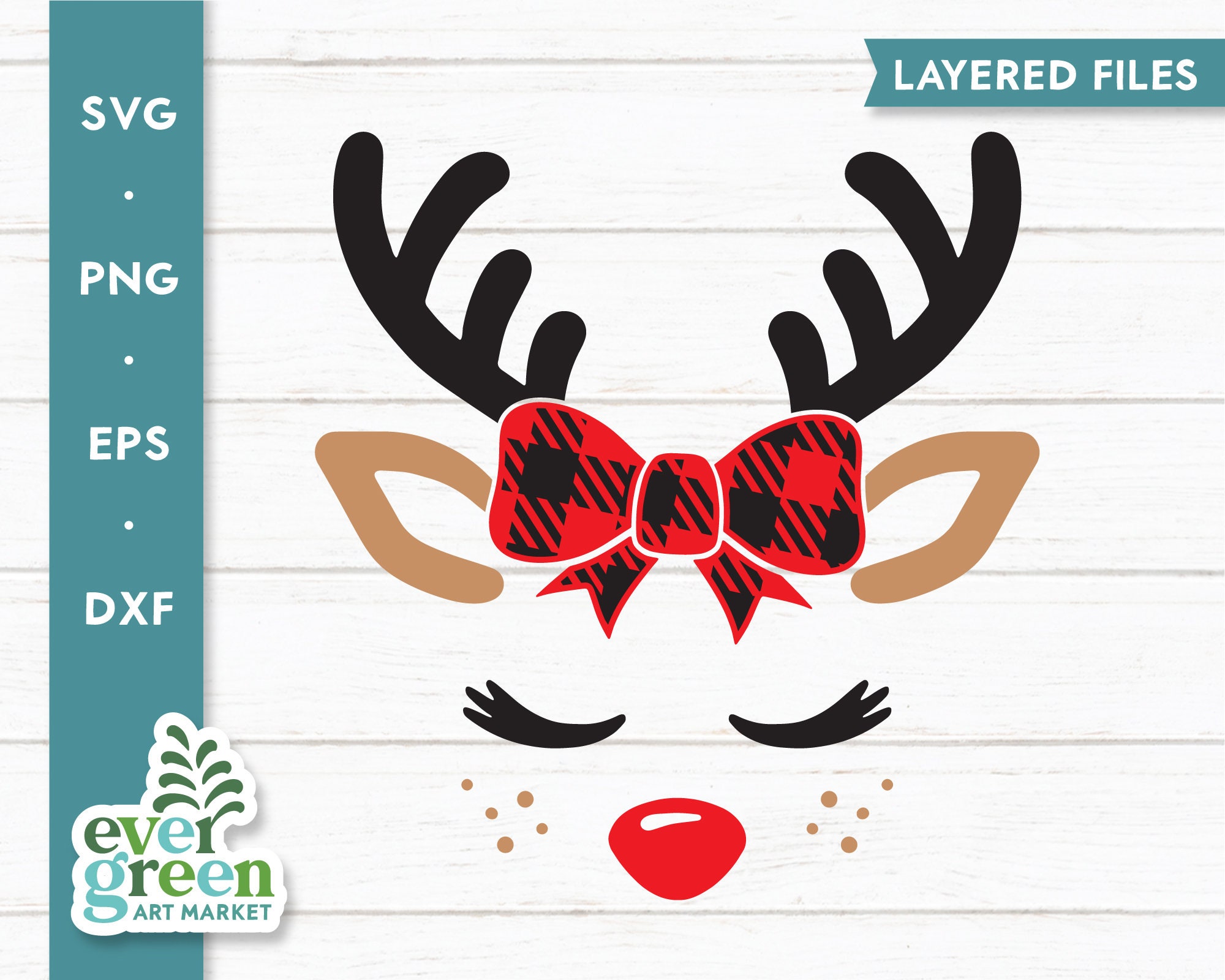 Reindeer Girl Svg, Reindeer With Bow Svg, Reindeer Face Svg, Cute ...