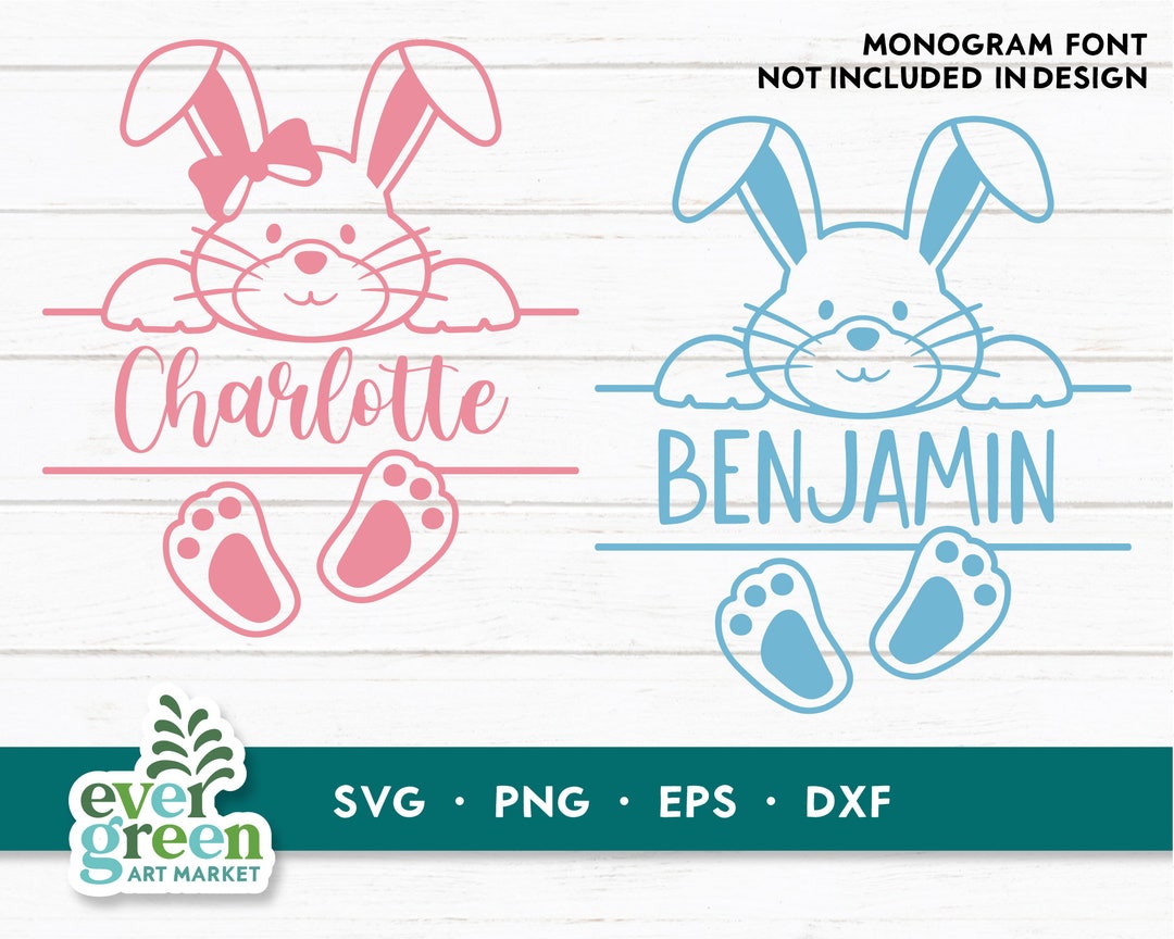 Easter Bunny Svg, Name Frame SVG, Bunny Split Svg, Bunny Face Svg ...