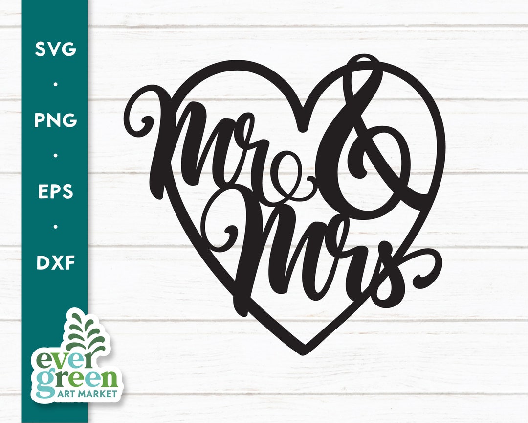 Wedding Cake Topper Svg, Mr and Mrs Heart, Cake Topper Svg, Engaged ...
