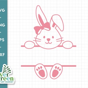 Easter Bunny Svg, Bunny Split Svg, Bunny Face Svg, Name Frame SVG ...