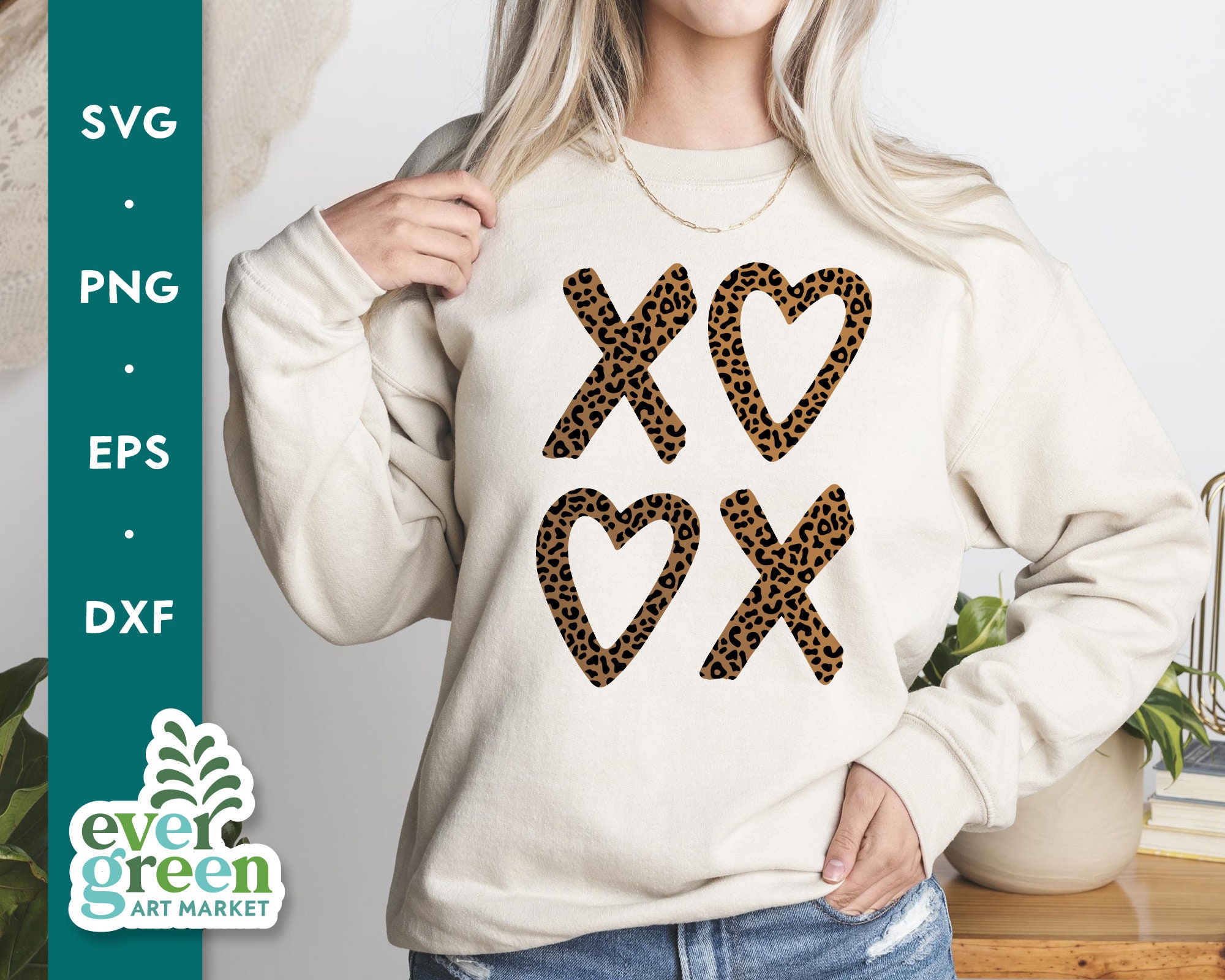 Leopard Xoxo Svg, Hugs and Kisses Svg, Cheetah Xoxo Svg, Leopard Heart ...