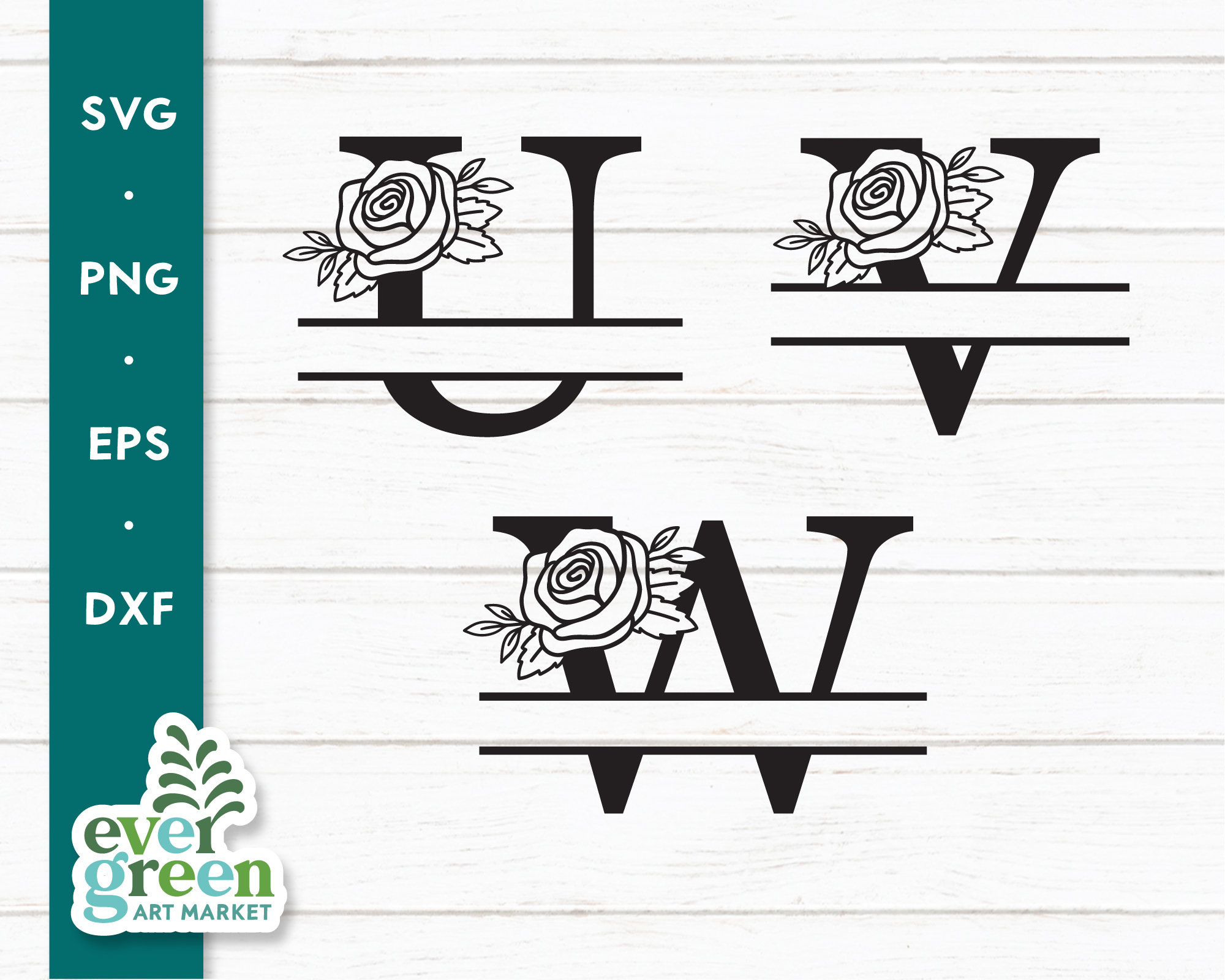 Floral Split Monogram Svg Initial Svg Split Letter Svg - Etsy Australia