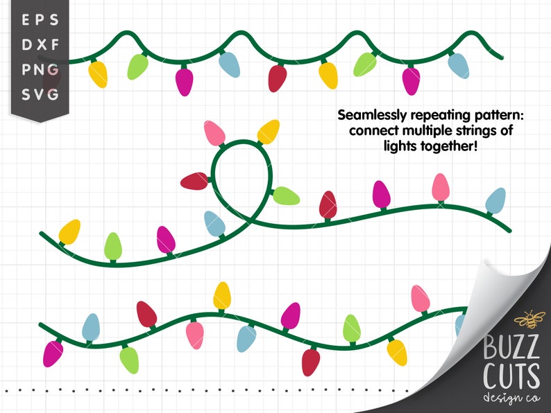 Christmas Lights SVG Christmas Bulbs Svg String of Lights | Etsy