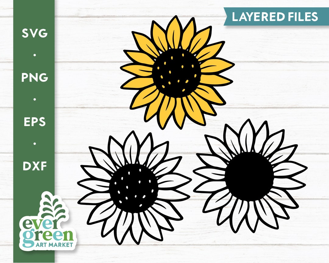 Sunflower Svg, Layered Sunflower Svg, Floral Flower Summer Bundle ...