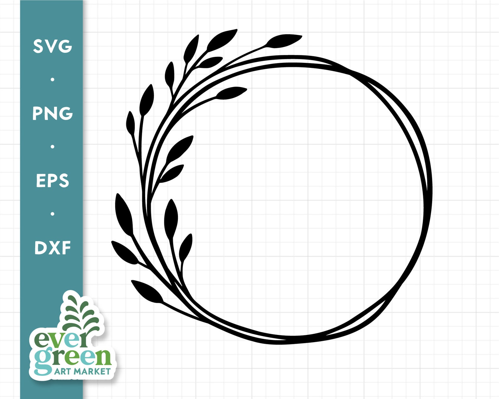 Leaf Wreath Svg, Leaf Spray Svg, Circle Frame Svg, Vine Wreath Svg ...