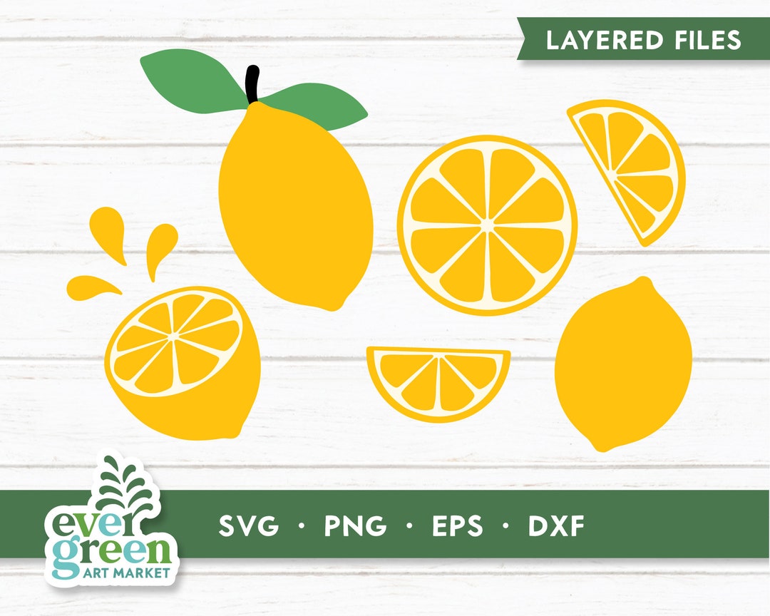 Lemon Bundle Svg, Layered Lemon Slice, Fresh Squeezed Lemonade, Hand ...