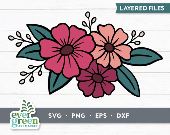 Wild and Free Svg Wildflower Svg Boho Flower Bouquet - Etsy