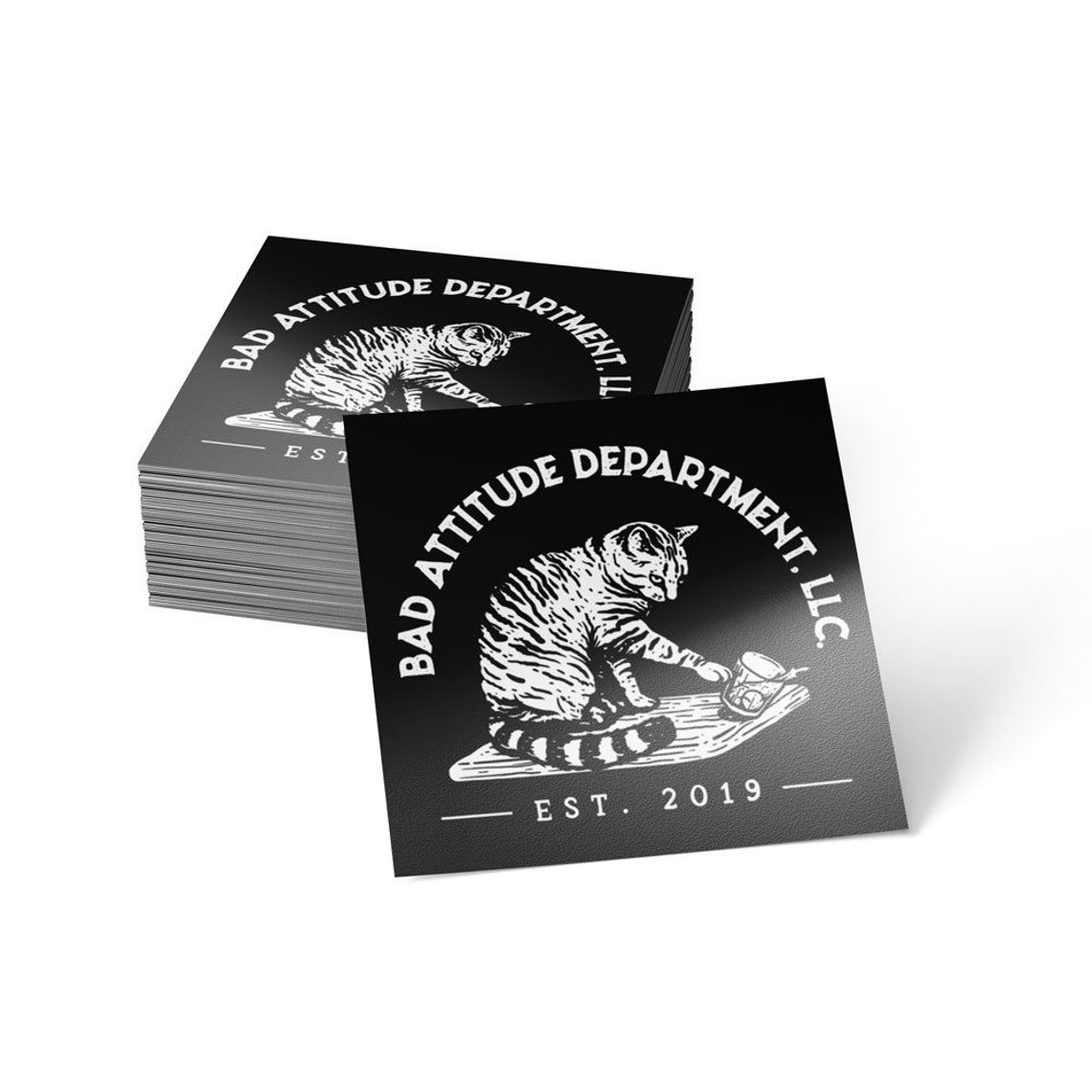 Bad Kitty Logo Sticker - Black From Bad Attitude Dept - Etsy