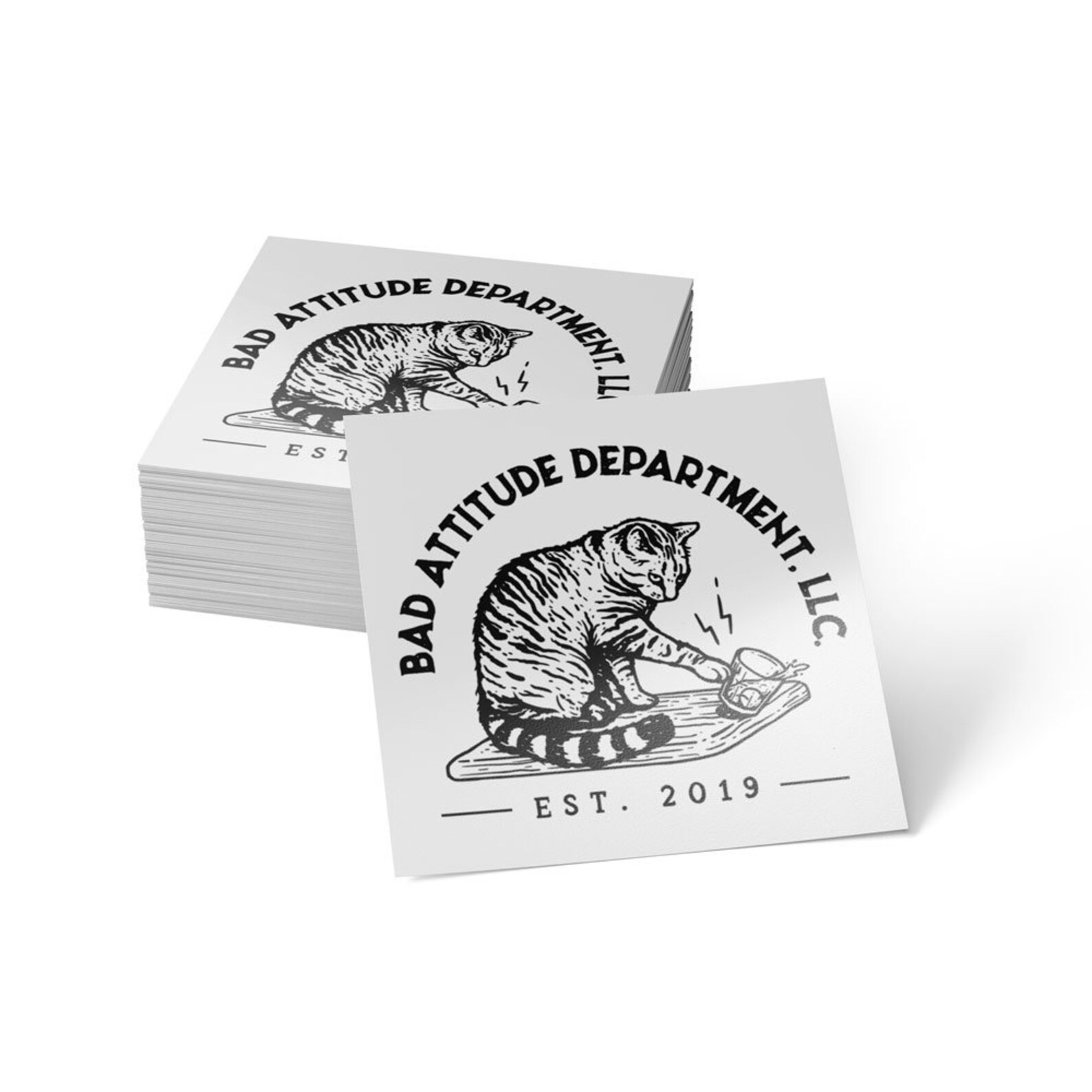 Bad Kitty Logo Sticker - White From Bad Attitude Dept - Etsy